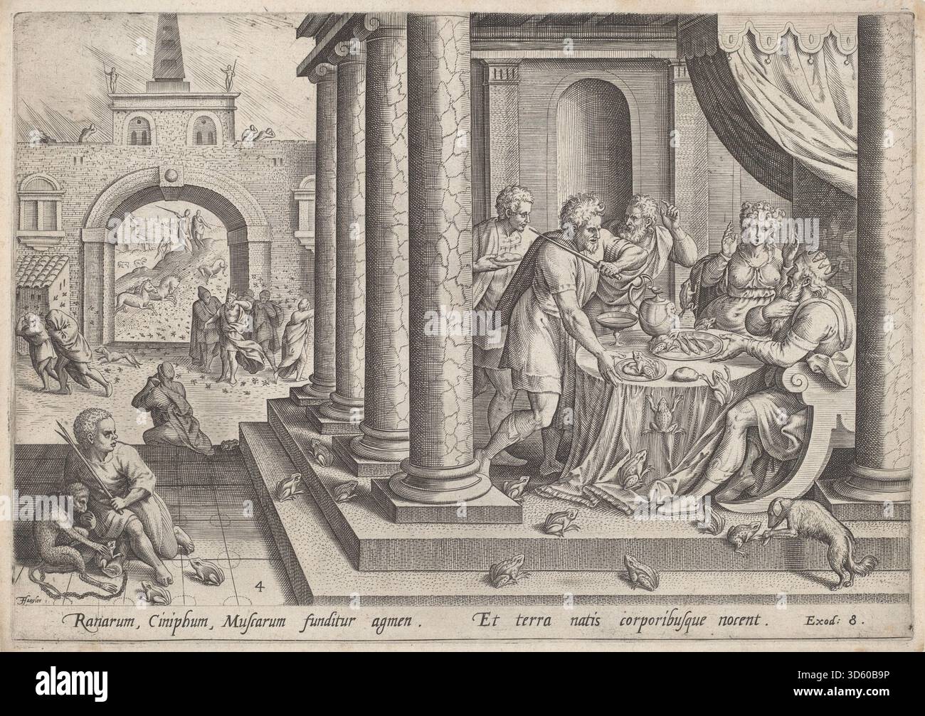 Engraving by Jan Sadeler I after Maarten van Cleef, circa 1585, showing ...