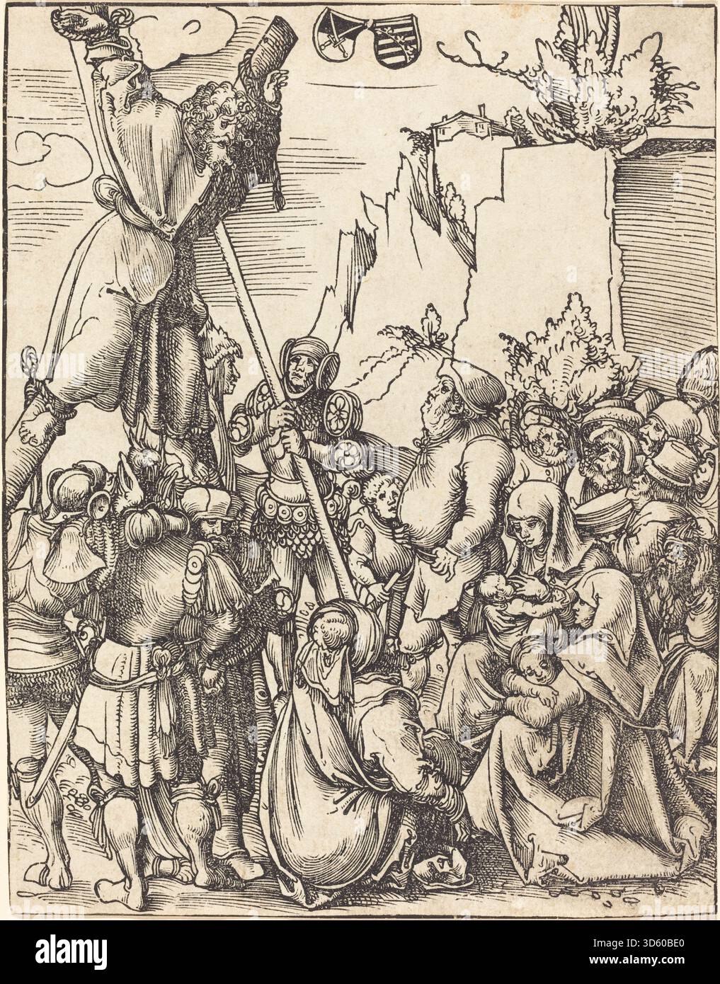 Painting by Lucas Cranach the Elder depicting Saint Andrew, showing the ...