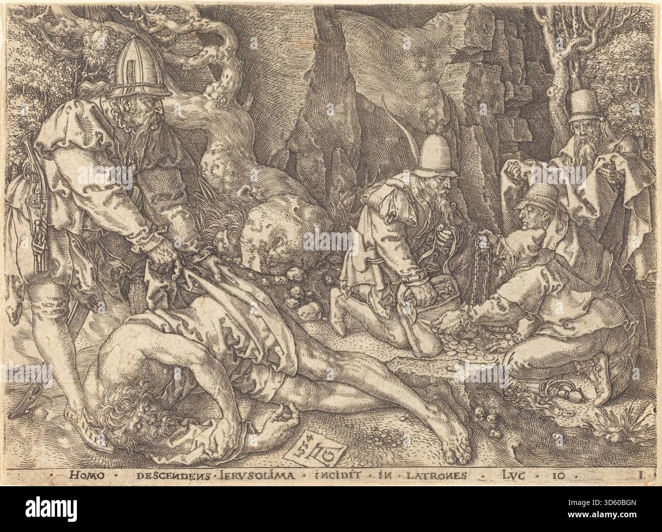This 1554 engraving by Heinrich Aldegrever depicts a traveler among ...