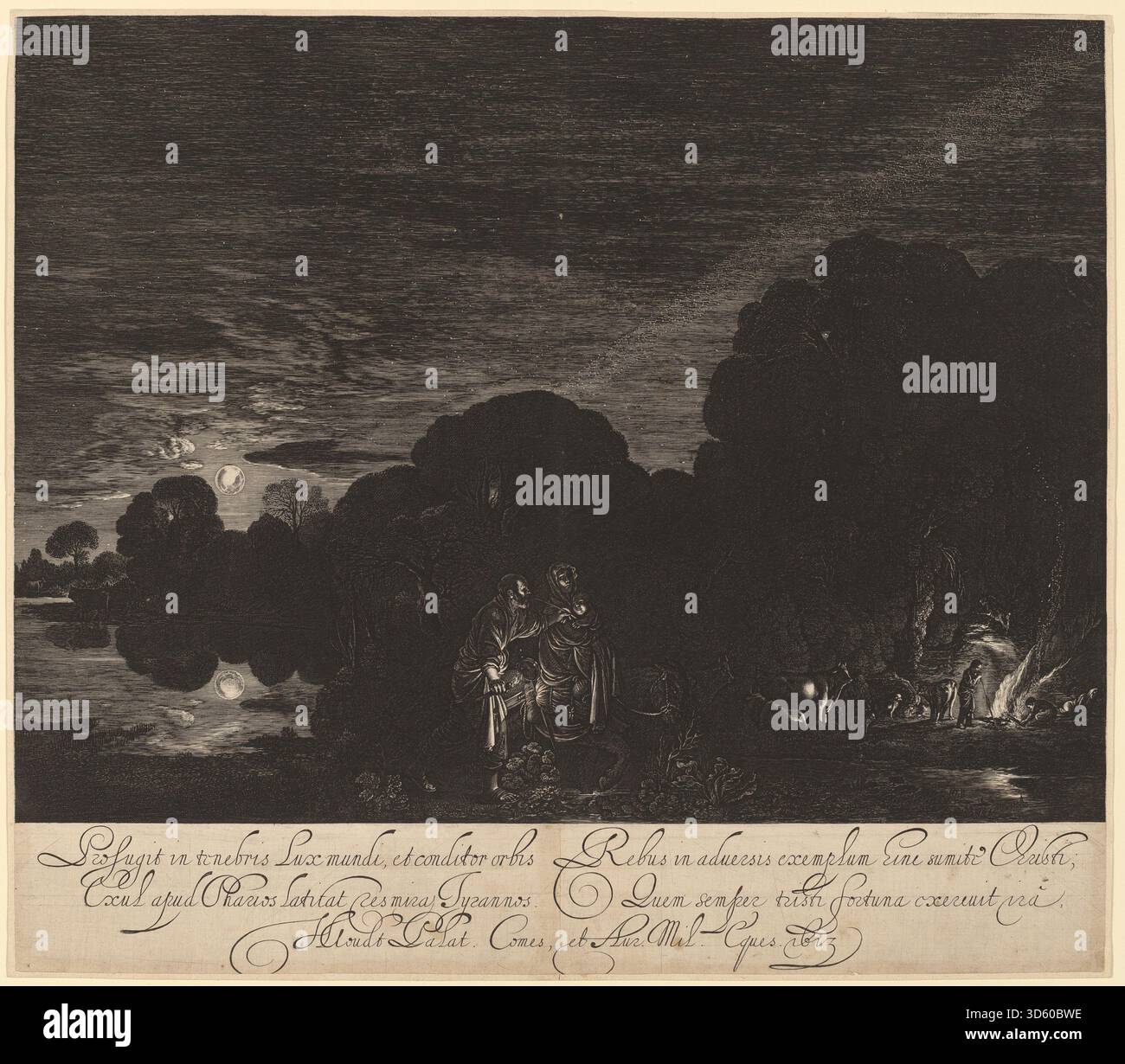 An engraving by Hendrik Goudt after Adam Elsheimer, 1613, depicting the ...