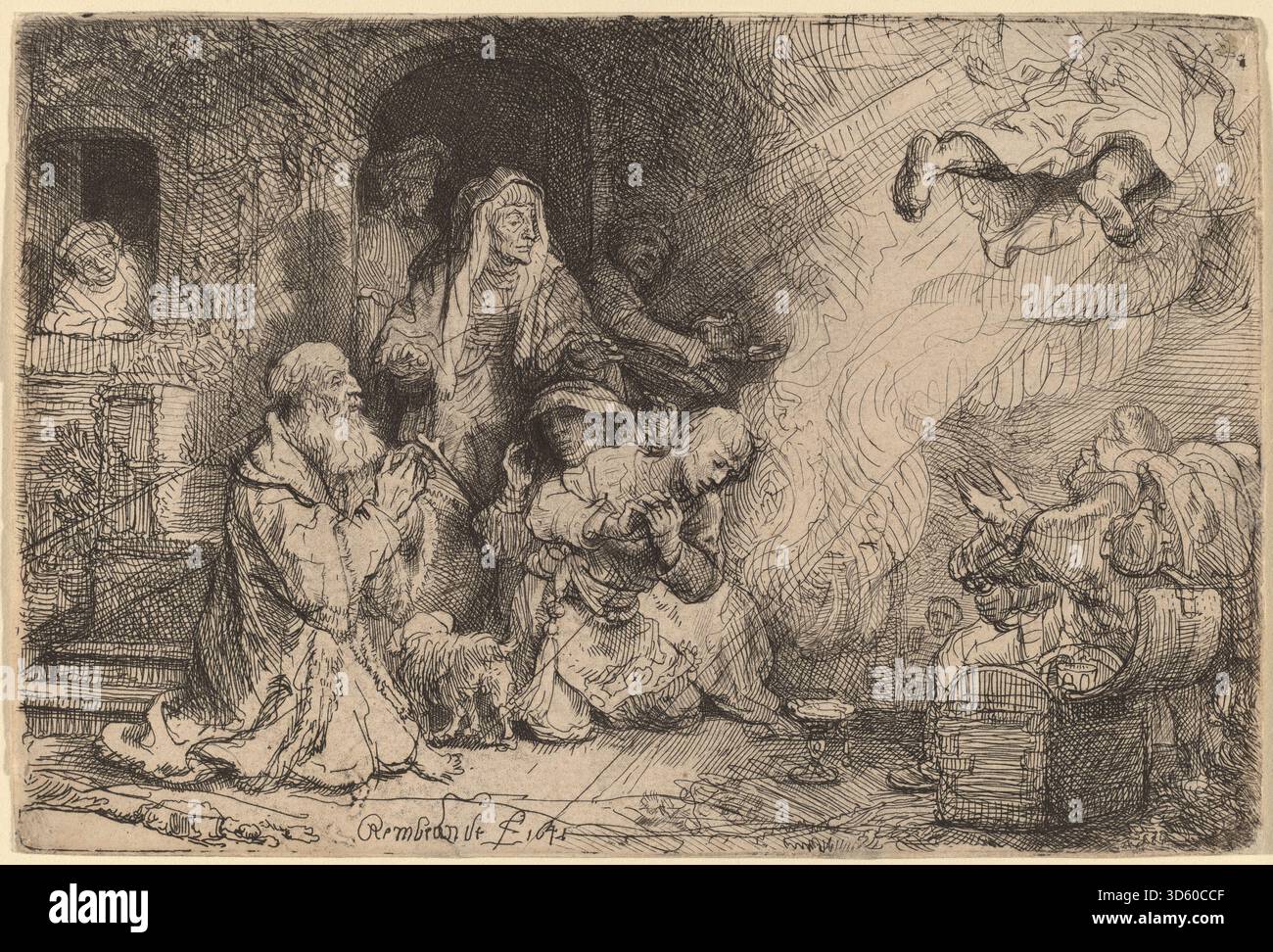 A 1641 painting by Rembrandt van Rijn depicting the angel departing ...