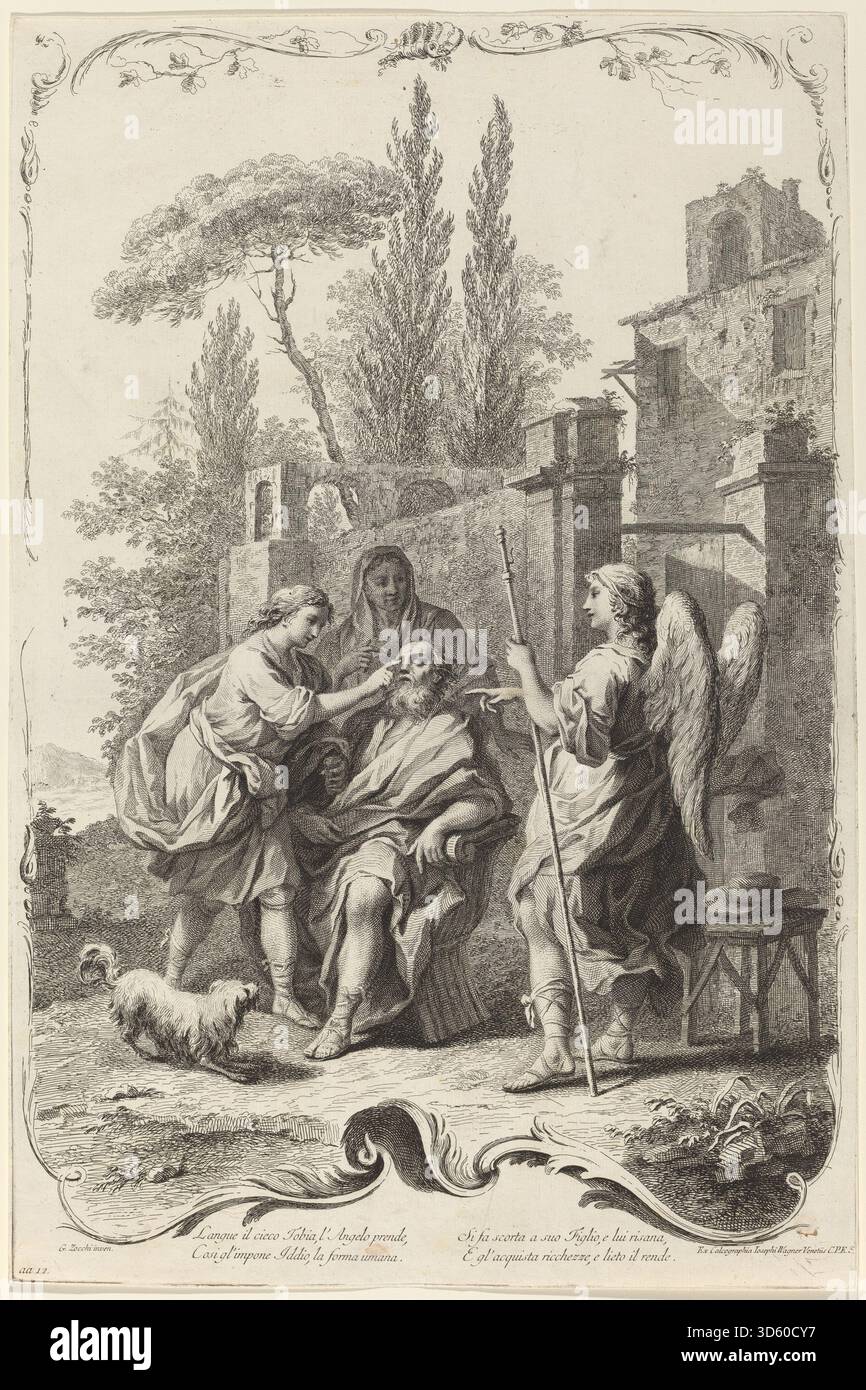 The Blind Tobias, published by Joseph Wagner after Giuseppe Zocchi ...