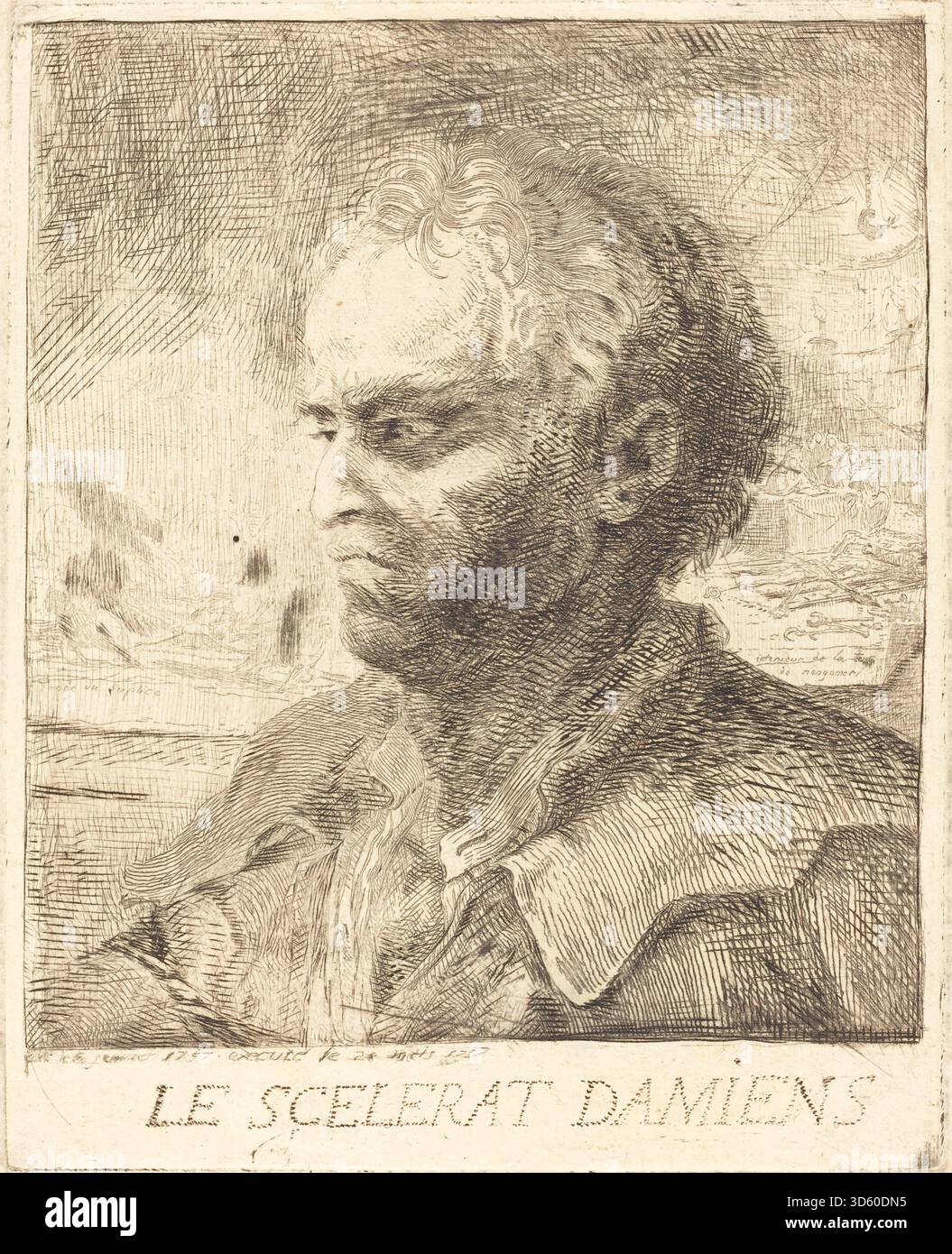 This 1757 print by Gabriel Jacques de Saint Aubin, titled 'Le Scelerat ...