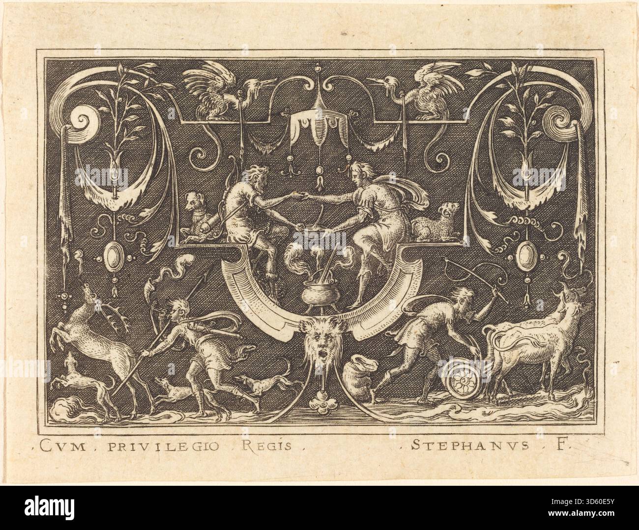 This engraving by Etienne Delaune depicts the biblical story of Esau ...