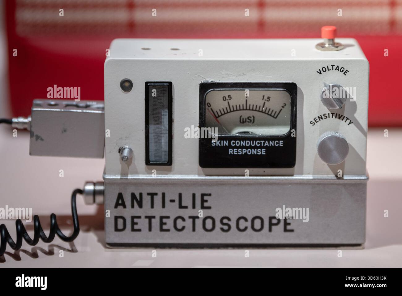 London, UK. 17th November, 2025. Pictured: Anti-Lie Dectectoscope prop ...