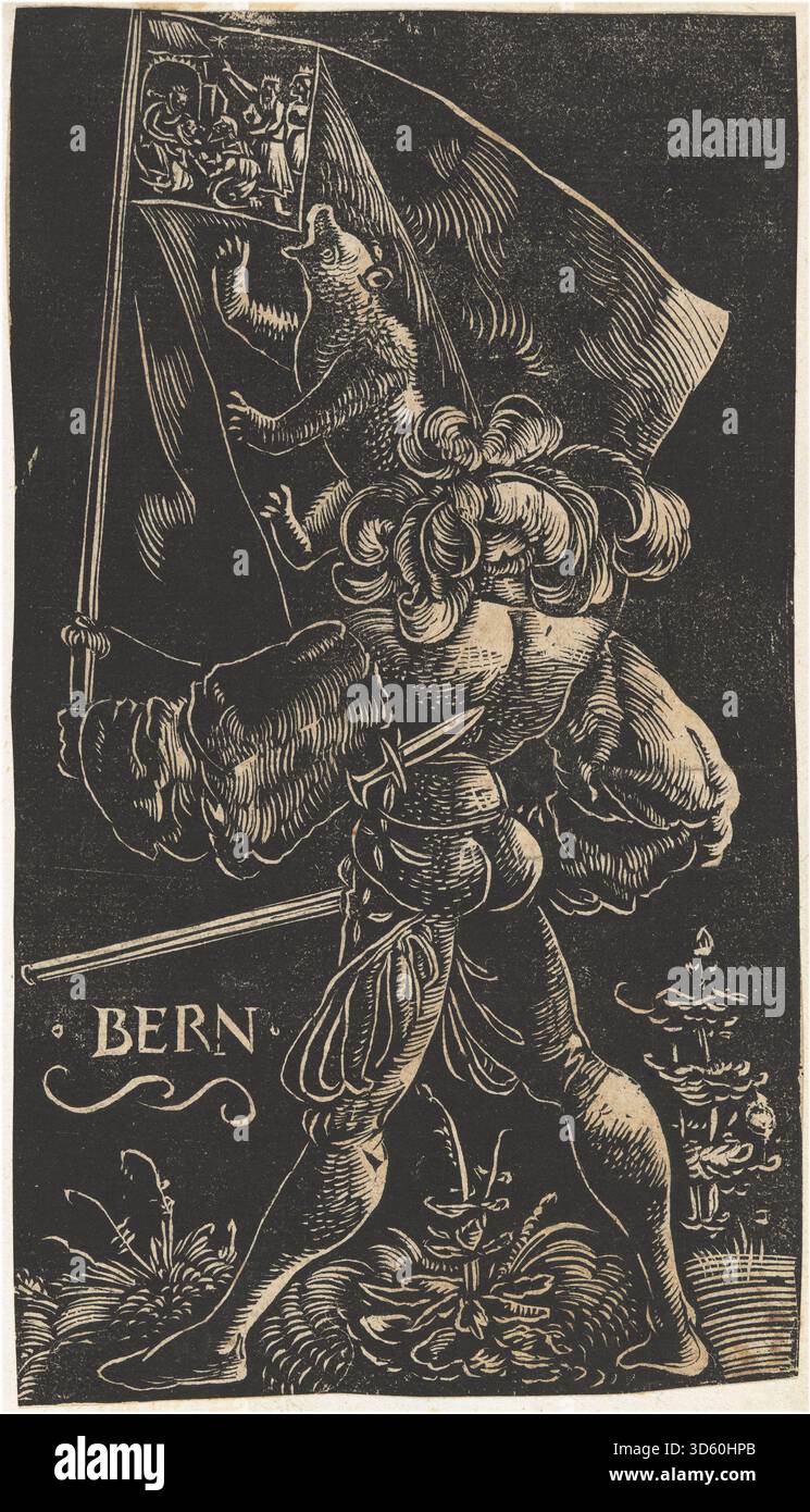 This 1521 engraving by Urs Graf I depicts a standard bearer for the ...