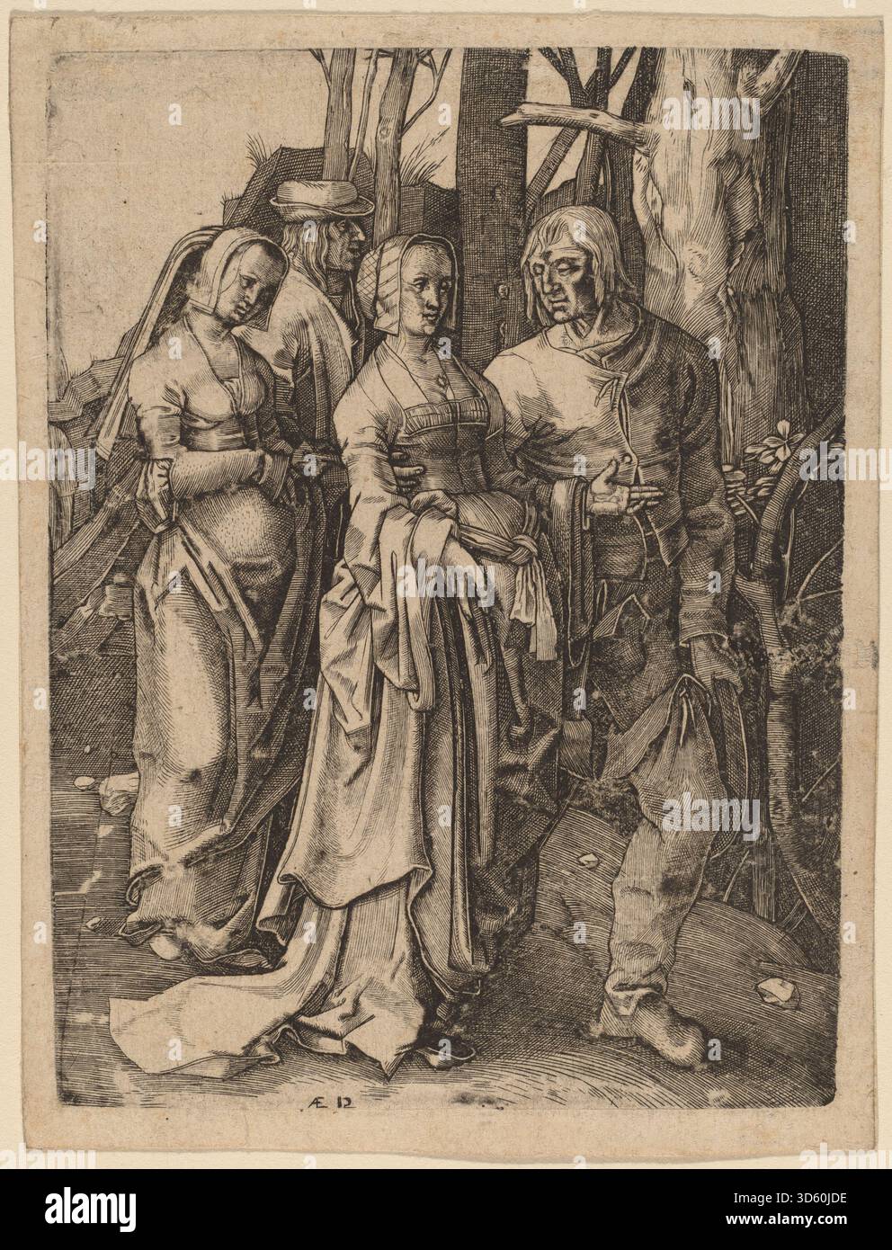 This engraving by Hieronymus Wierix, after Lucas van Leyden, depicts ...