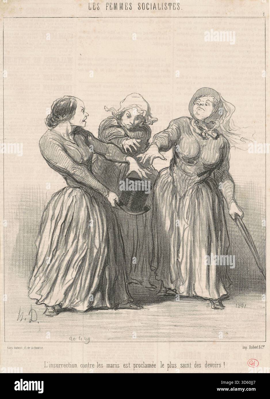 This 19th-century artwork by Honoré Daumier depicts women rebelling ...