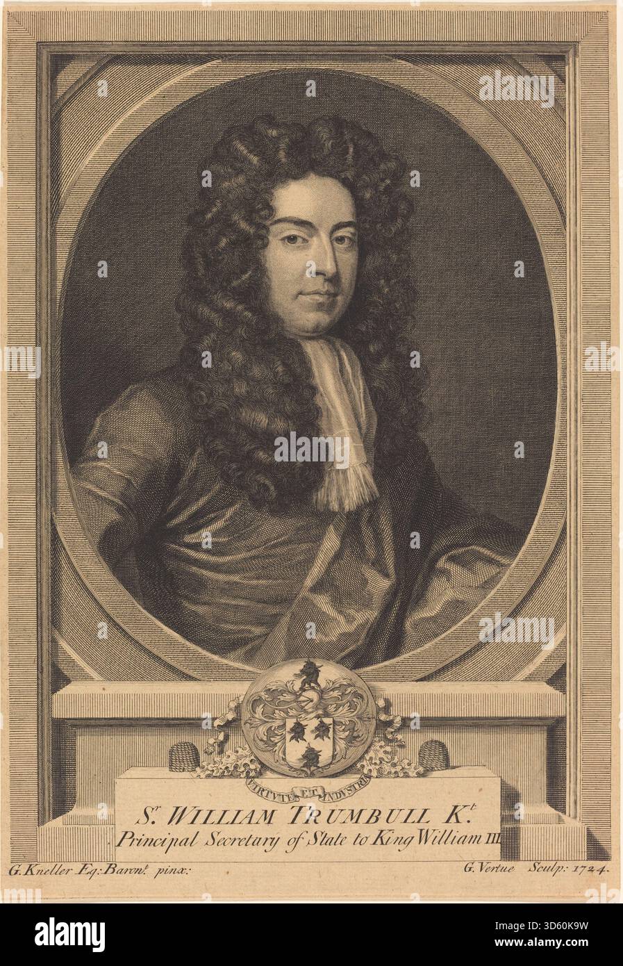 This 1724 engraving by George Vertue after Sir Godfrey Kneller depicts ...
