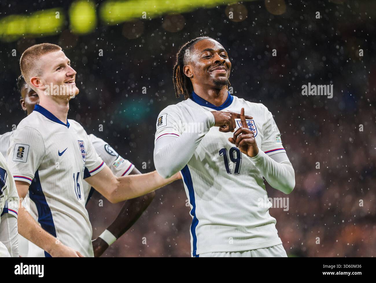 London, UK. 13th Nov, 2025. England's Adam Wharton and Eberechi Eze ...