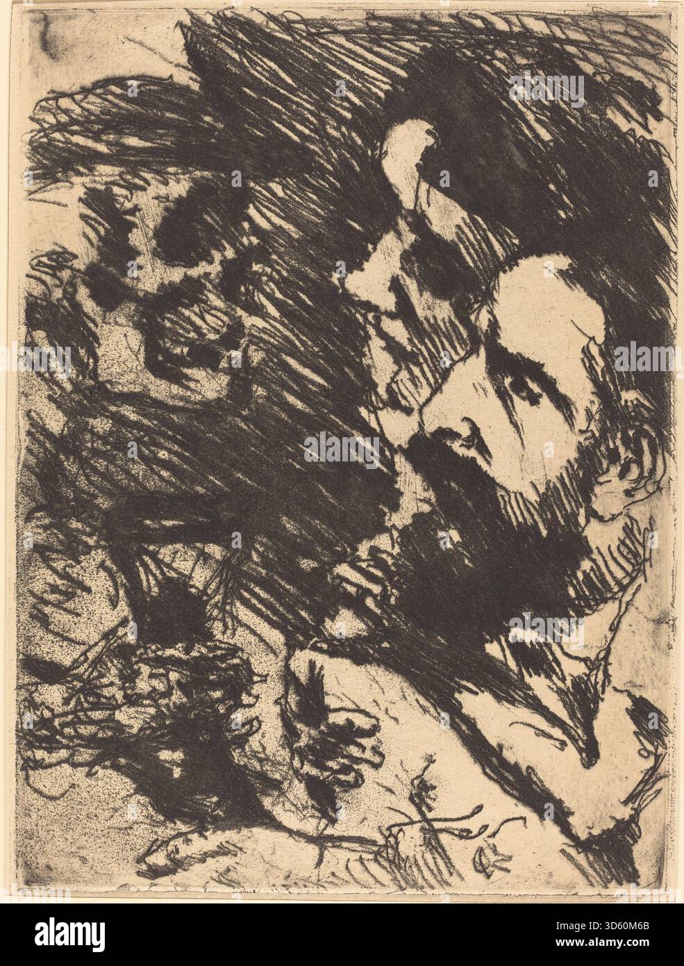 Painting by Lovis Corinth, 1921, titled Death Visits the Strucks ...