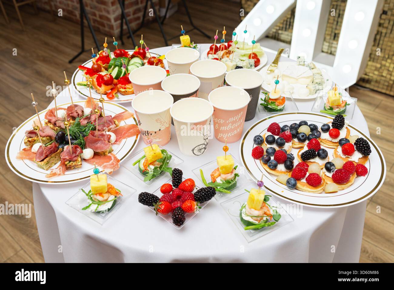 Moscow, Russia - October 09, 2025 - A beautifully arranged buffet table ...
