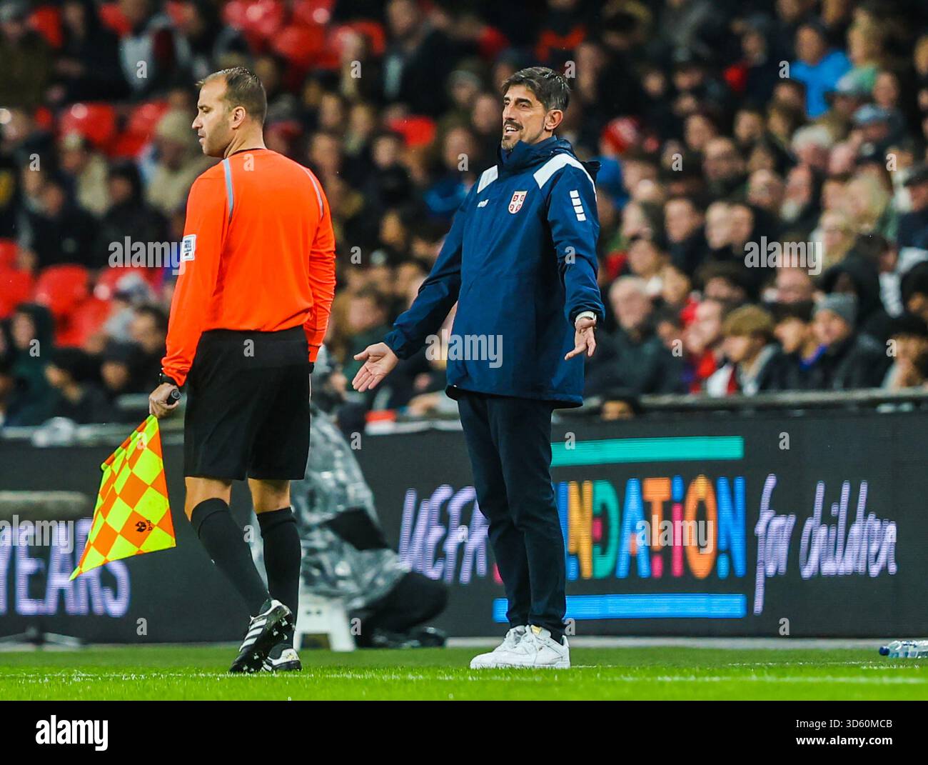 London, UK. 13th Nov, 2025.Serbia manager Veljko Paunovic during the ...