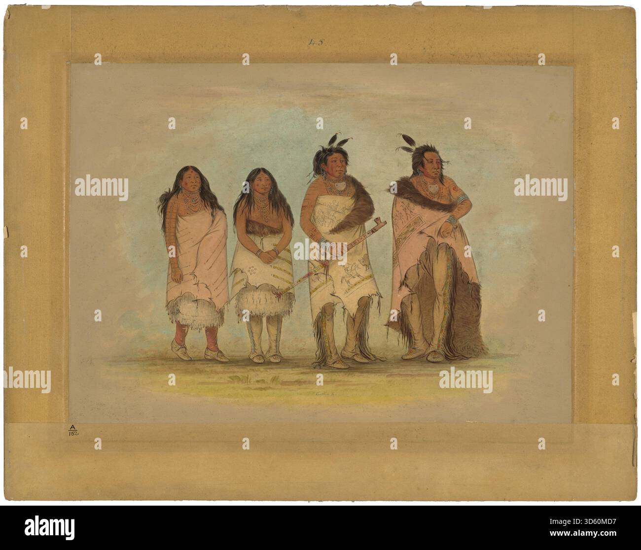 A painting by George Catlin depicting the Pawneepict chief, two ...