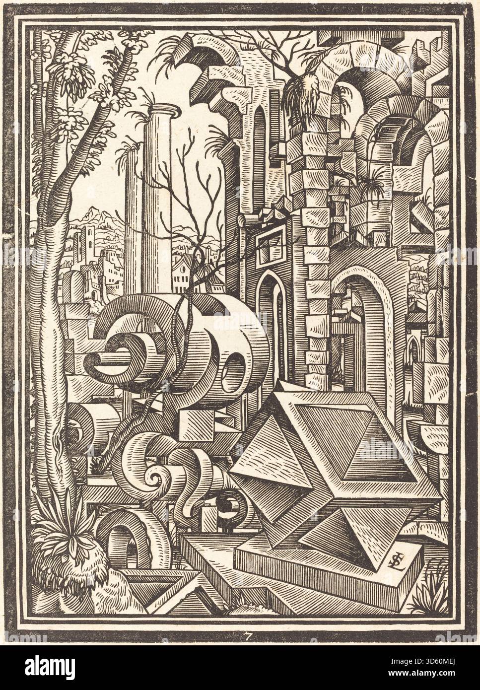 This 1567 drawing by Lorenz Stör, titled 'Fantasy of Perspectival Forms ...