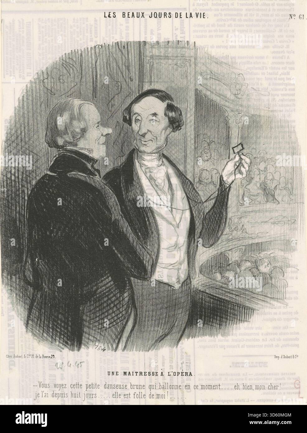 Daumier's 19th-century lithograph 'Une maitresse à l'opéra' depicts a ...
