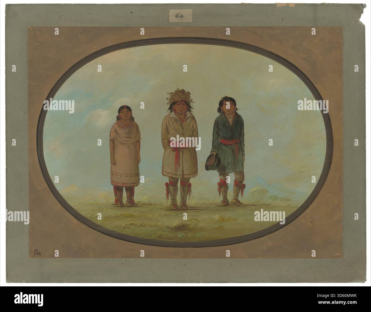Painting by George Catlin between 1861 and 1869 depicting three Creek ...