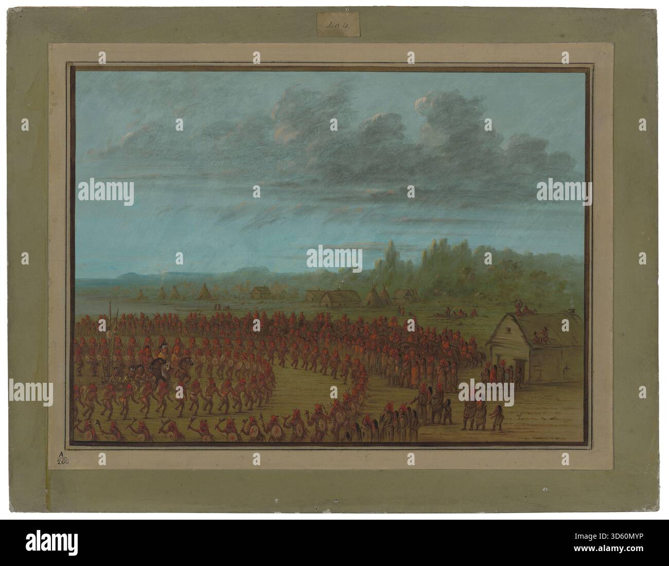 Painting by George Catlin between 1861 and 1869 showing the War Dance ...