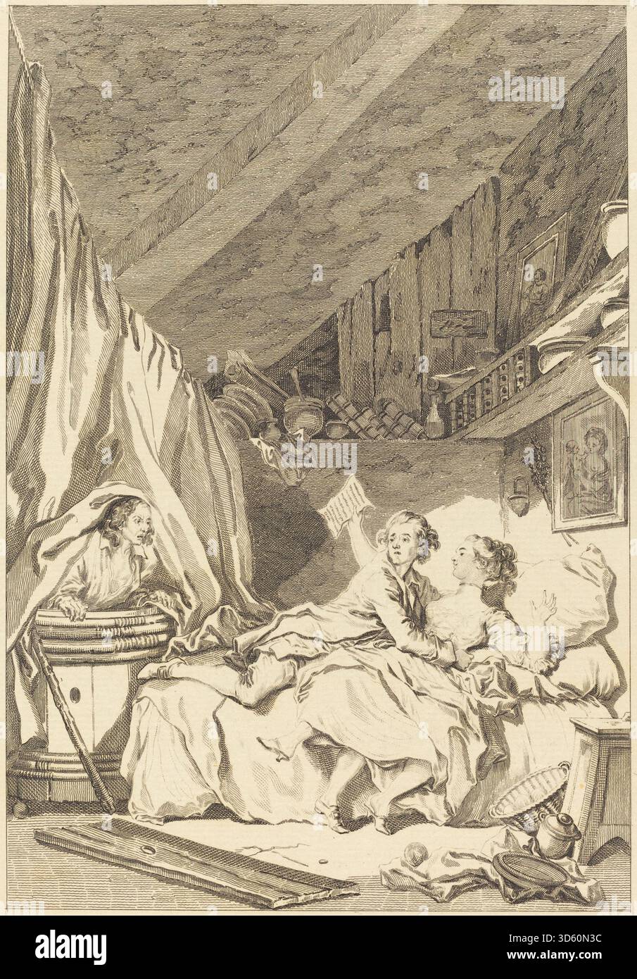 An engraving by Jean Dambrun after Jean Honoré Fragonard titled 'Le ...