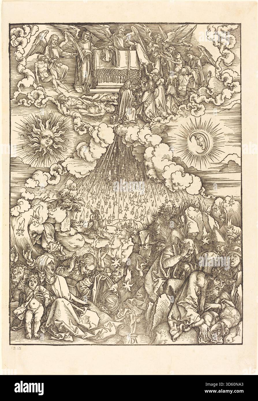 This engraving by Albrecht Dürer depicts the opening of the fifth and ...