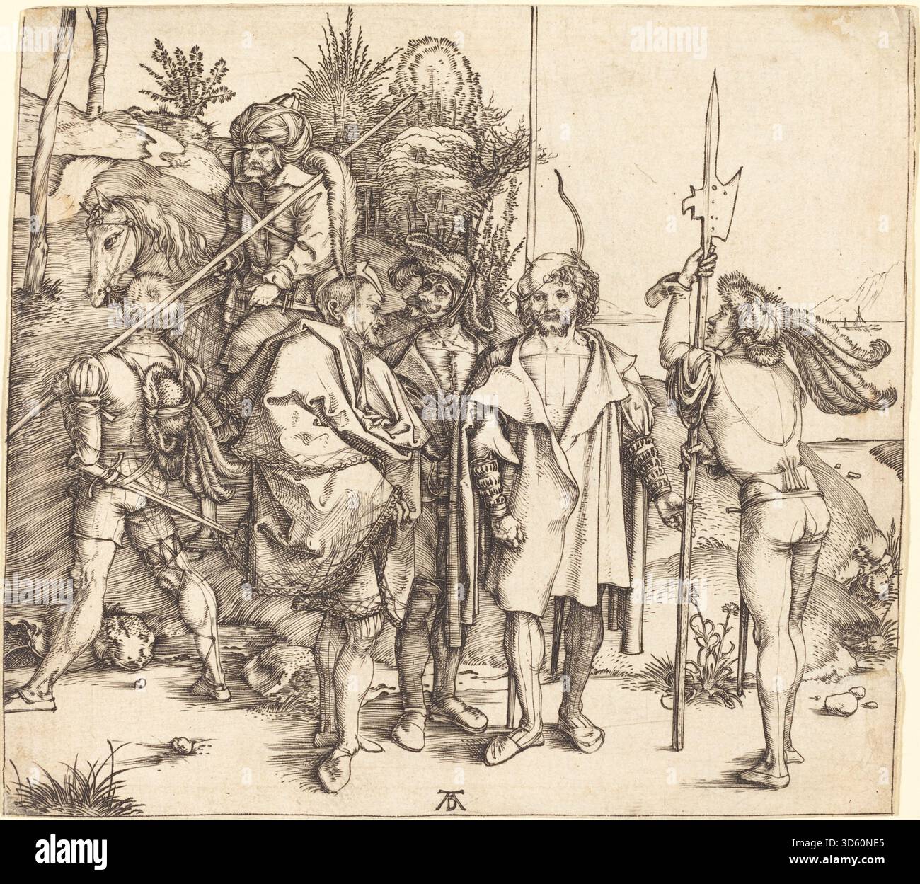 This 1495–1496 drawing by Albrecht Dürer shows five soldiers and a Turk ...