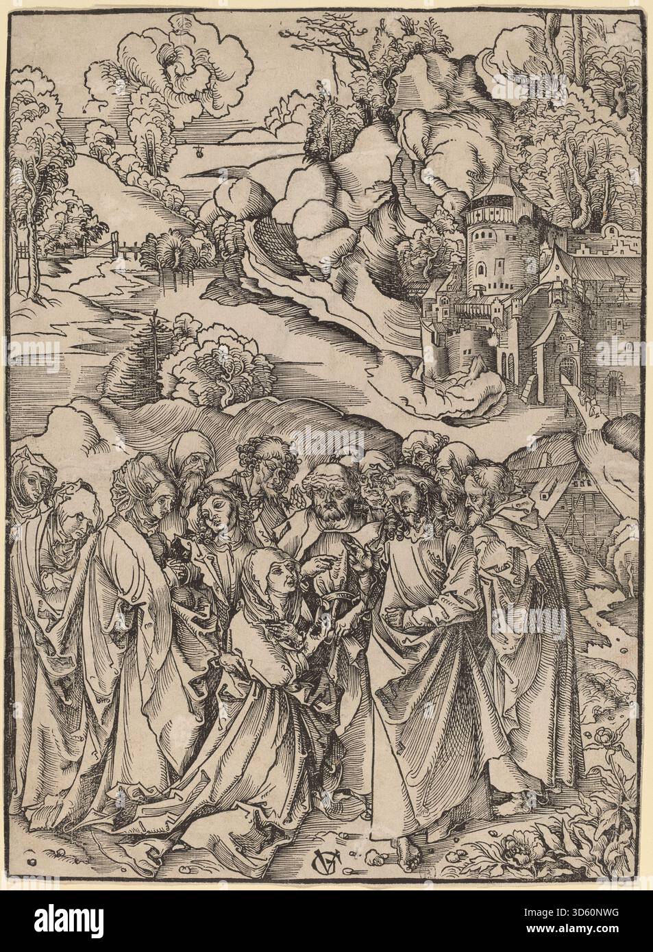 This engraving by Urs Graf I depicts Christ with the Apostles and Holy ...