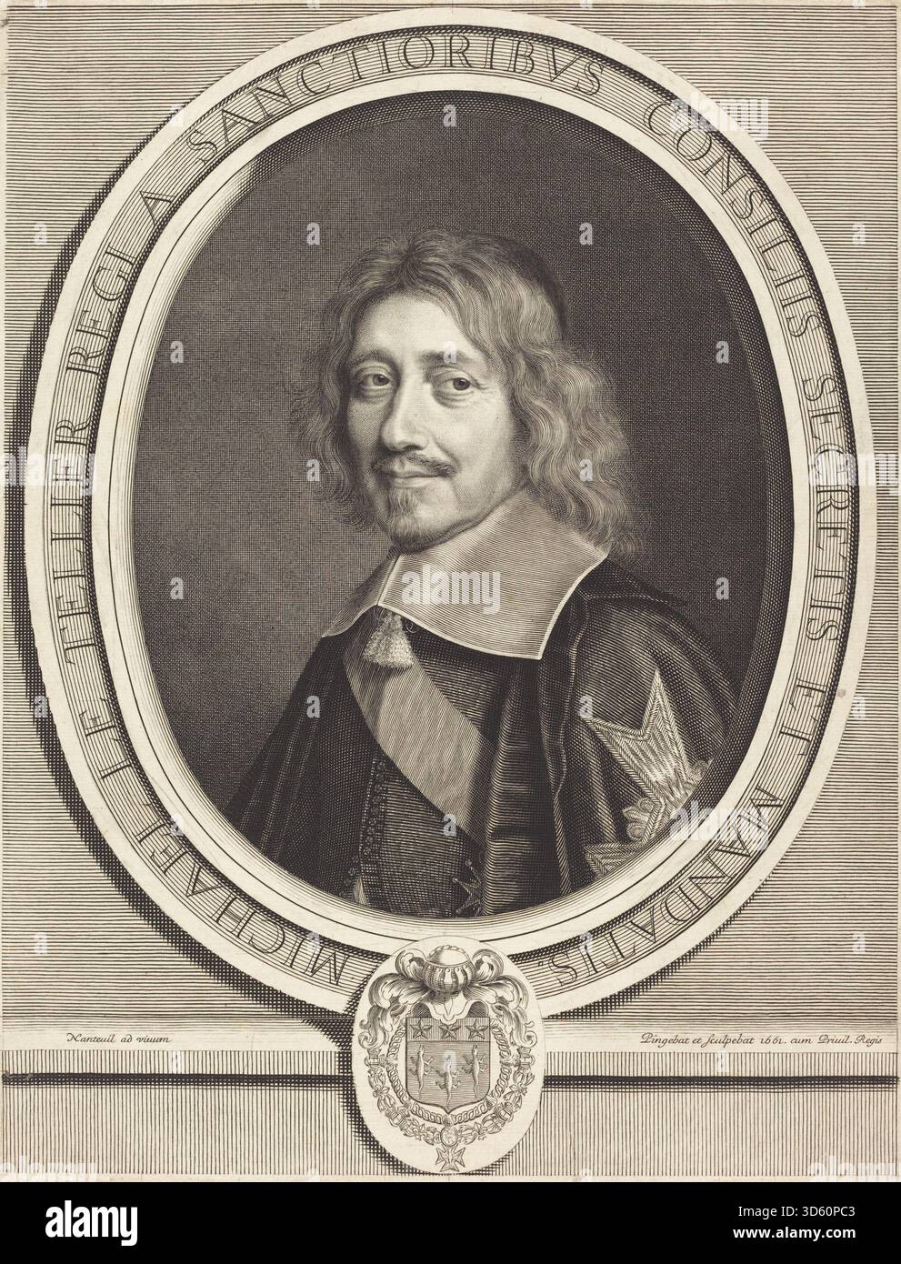 This 1661 engraving by Robert Nanteuil portrays Chancellor Michel Le ...
