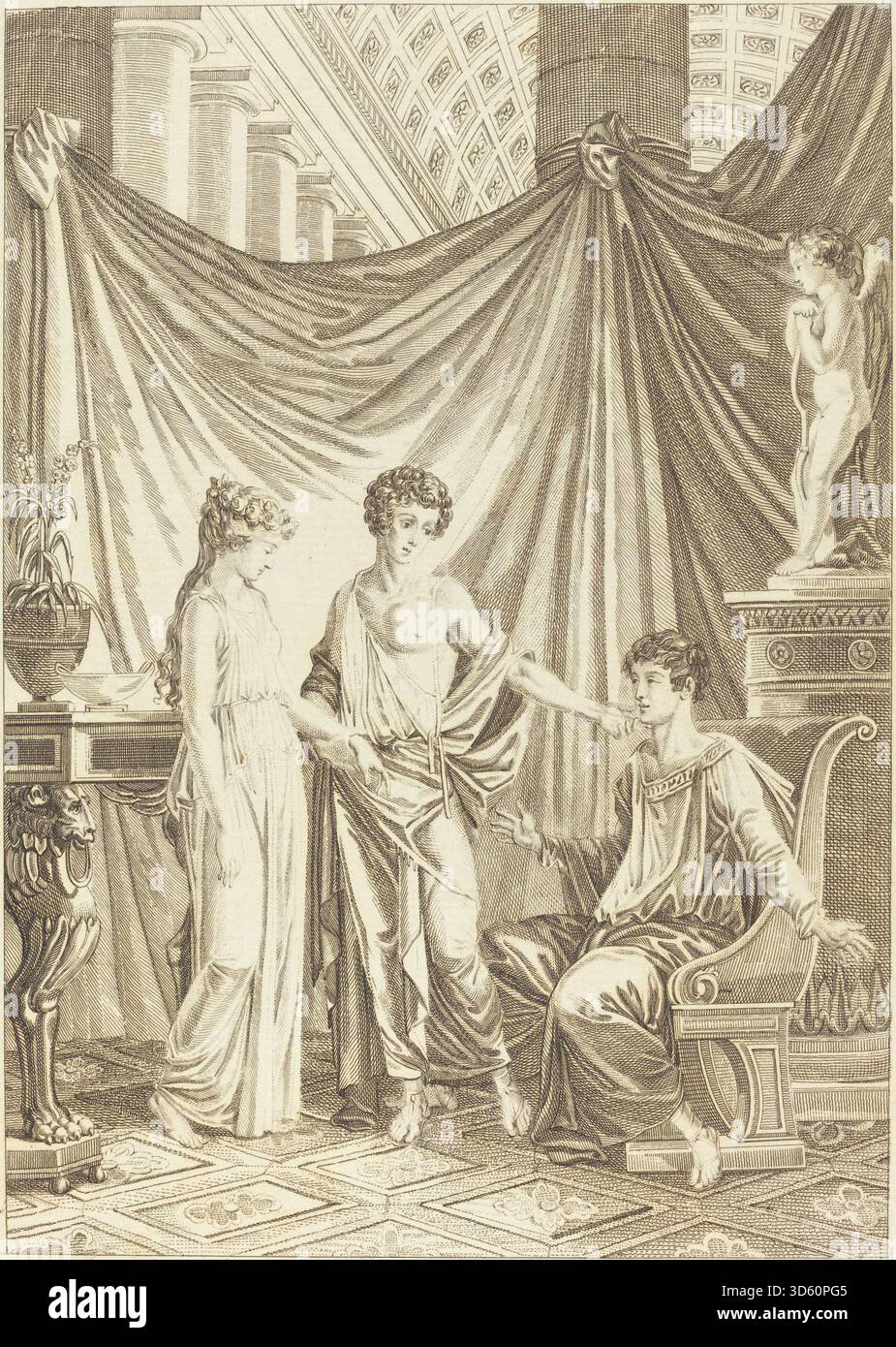 This French 18th-century painting depicts Les deux amis, showing two ...