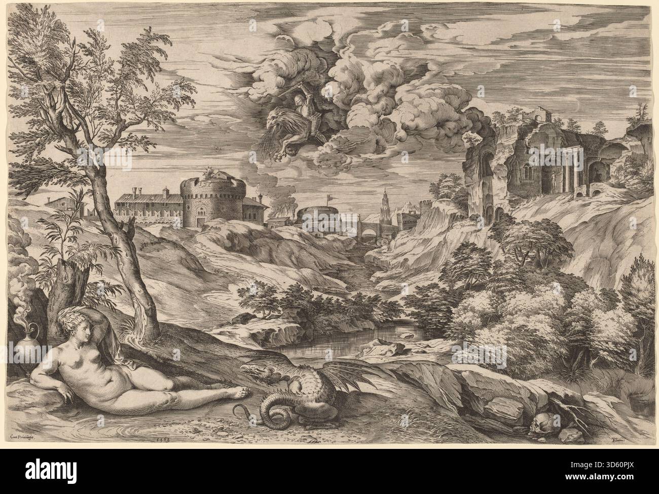 Cornelis Cort's 1565 engraving after Titian illustrates the ...