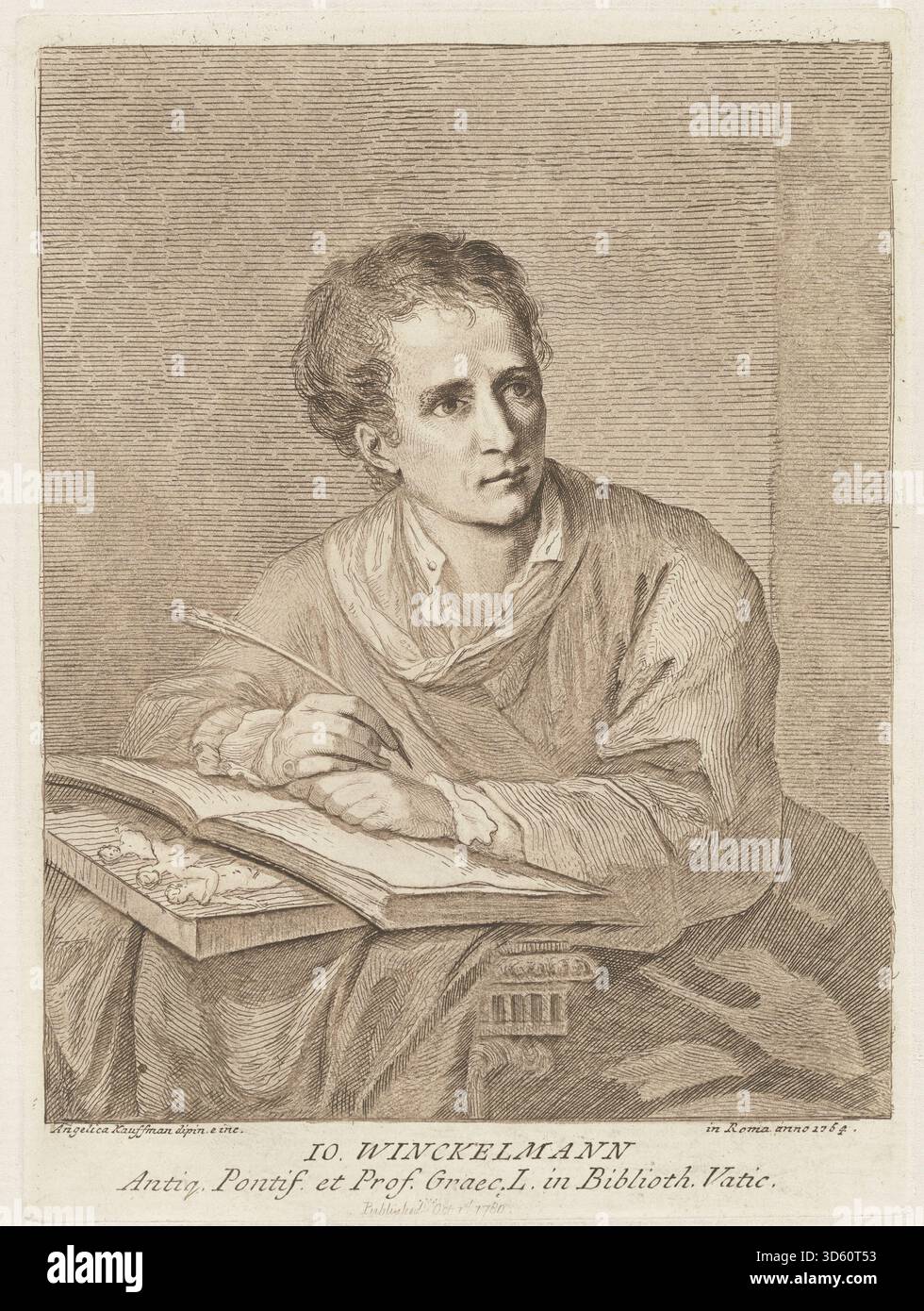 This 1780 portrait by Angelica Kauffmann depicts Johann Winckelmann ...