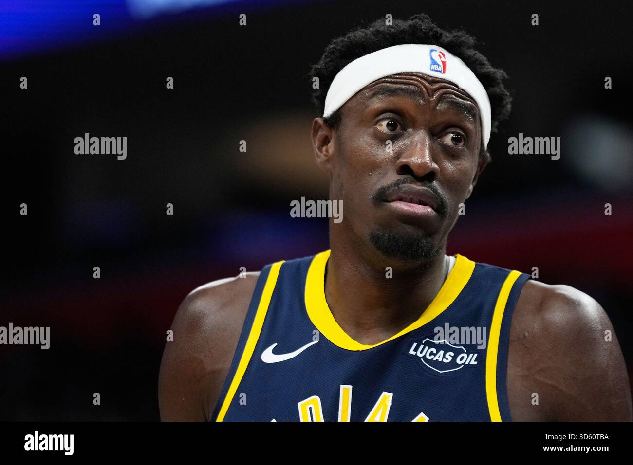 Indiana Pacers forward Pascal Siakam reacts during the first half of an ...