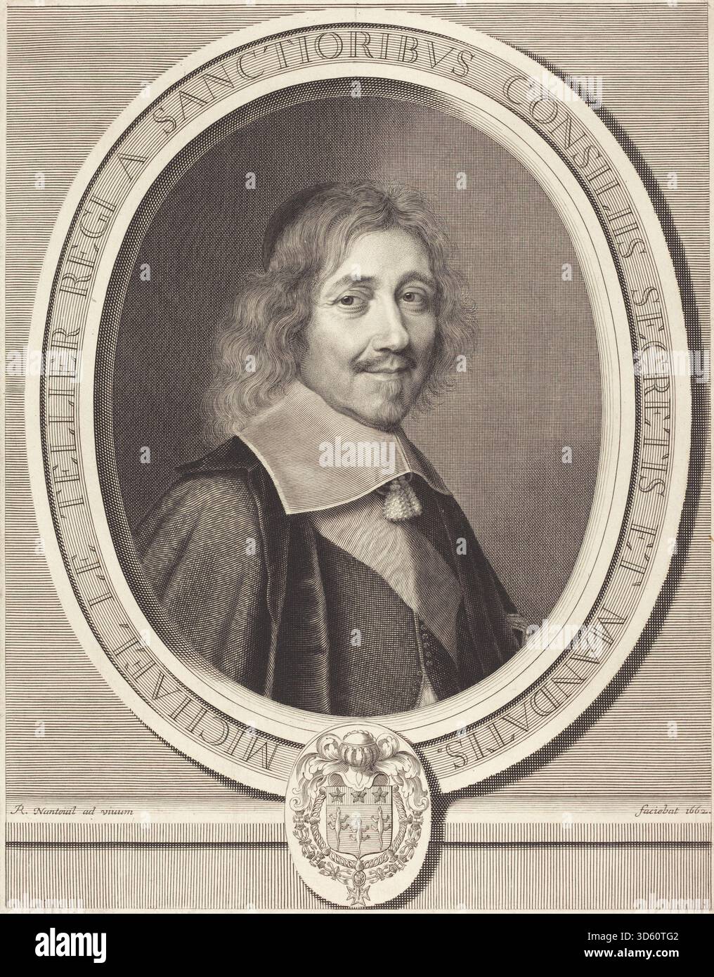 This 1662 engraved portrait by Robert Nanteuil shows Chancellor Michel ...