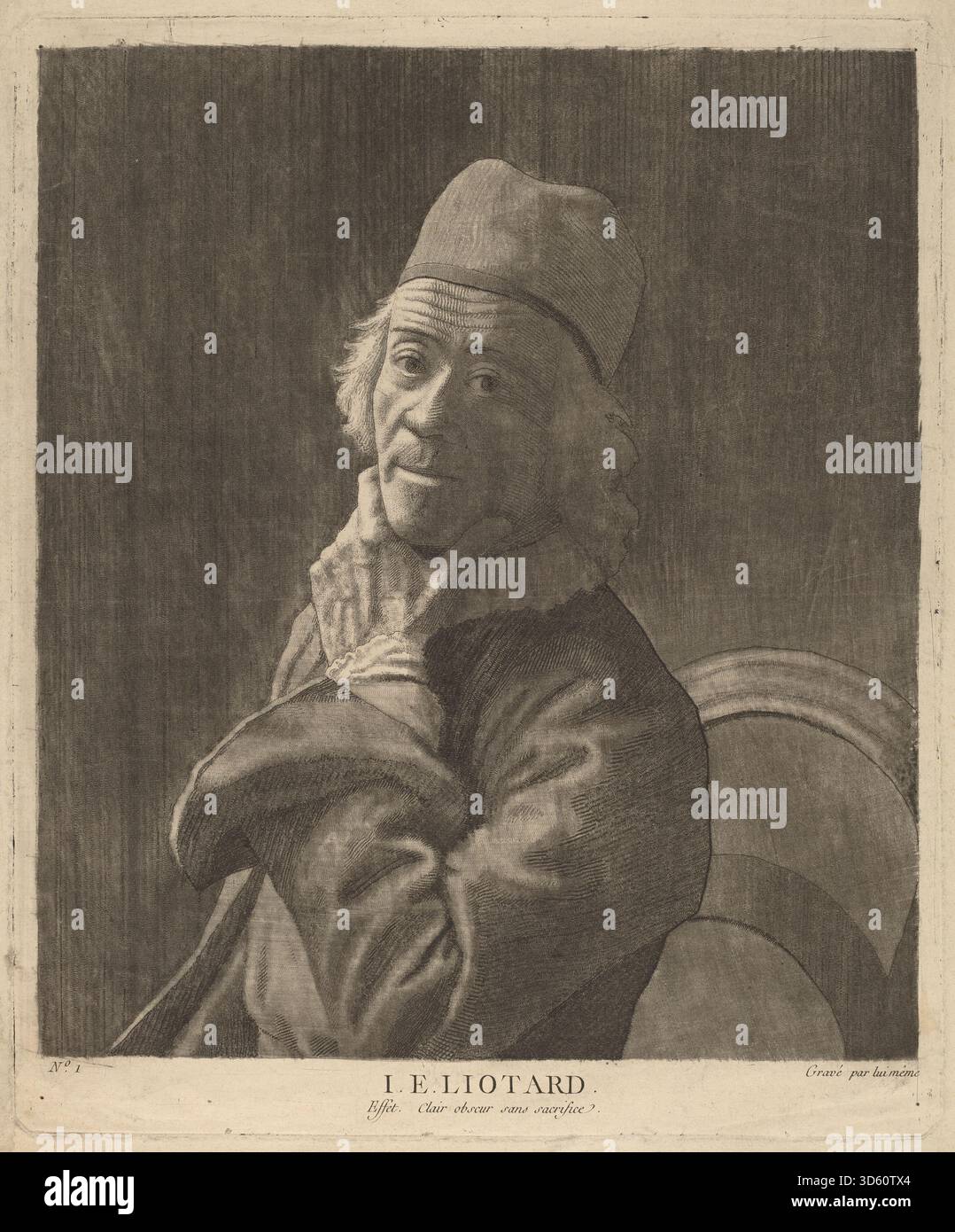 A self-portrait by Jean Étienne Liotard created circa 1778–1780 showing ...