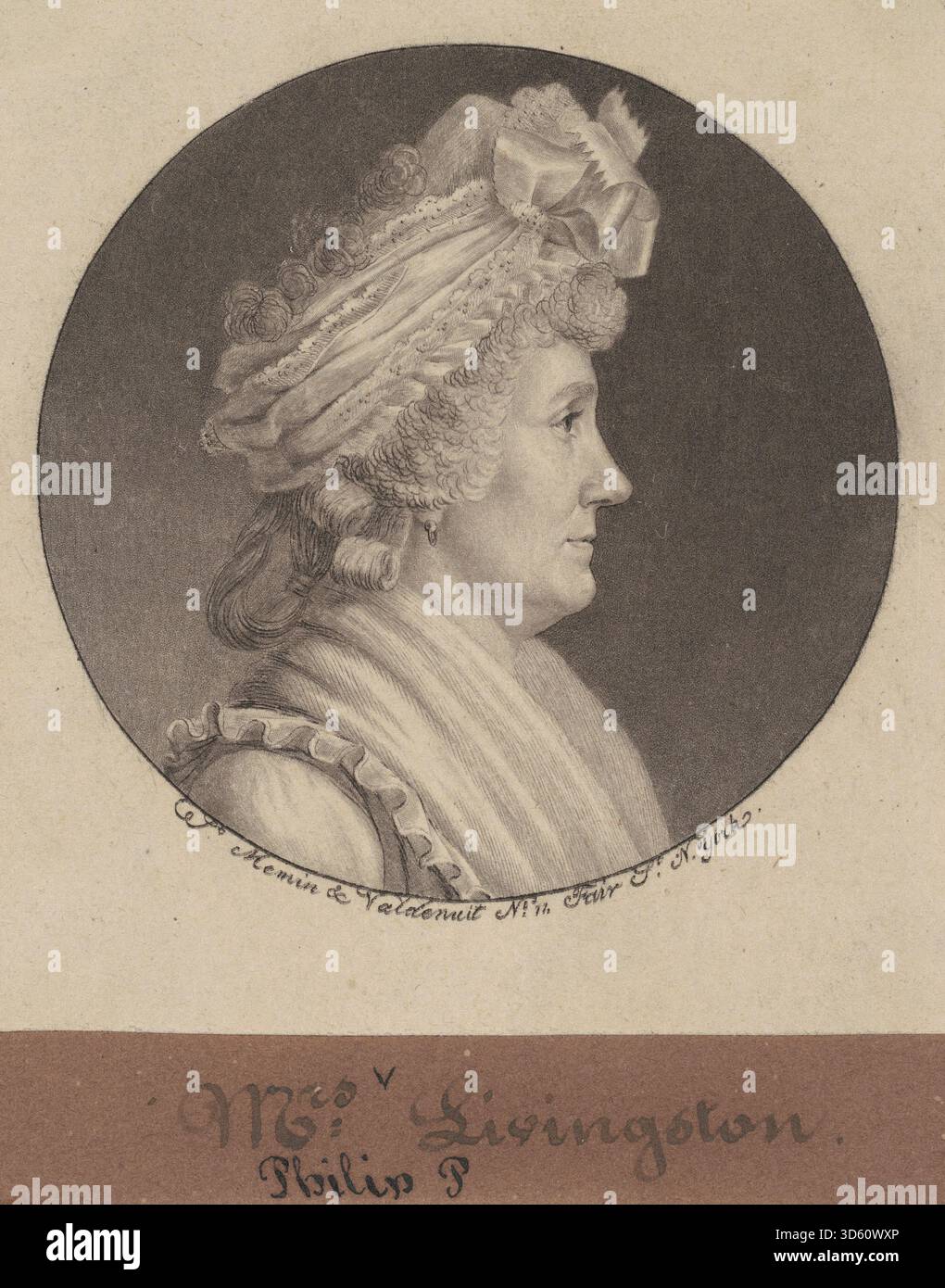 A portrait drawing by Charles B J Févret de Saint-Mémin from 1797 ...
