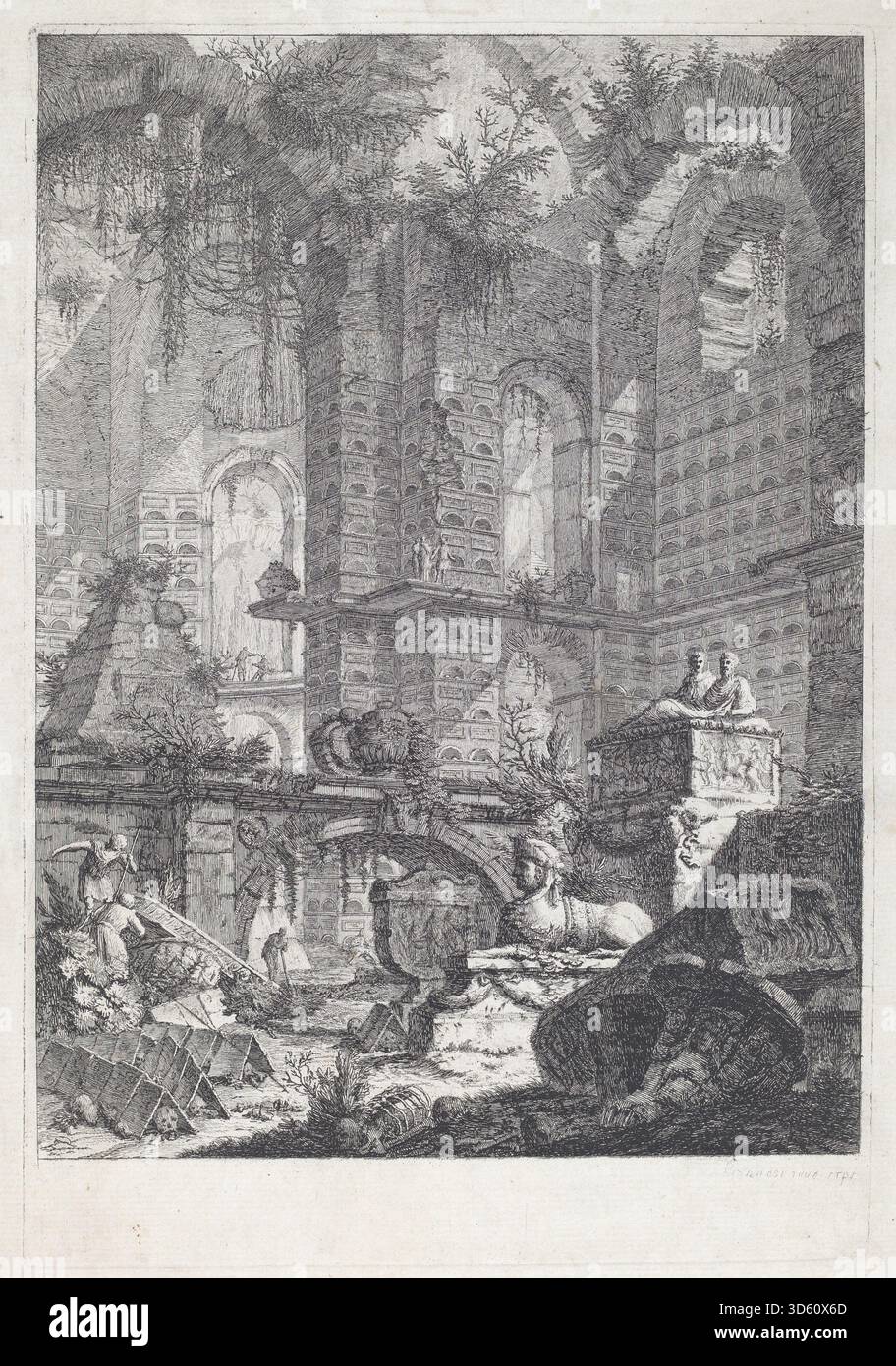 This 1742 etching by Giovanni Battista Piranesi depicts a sepulchral ...