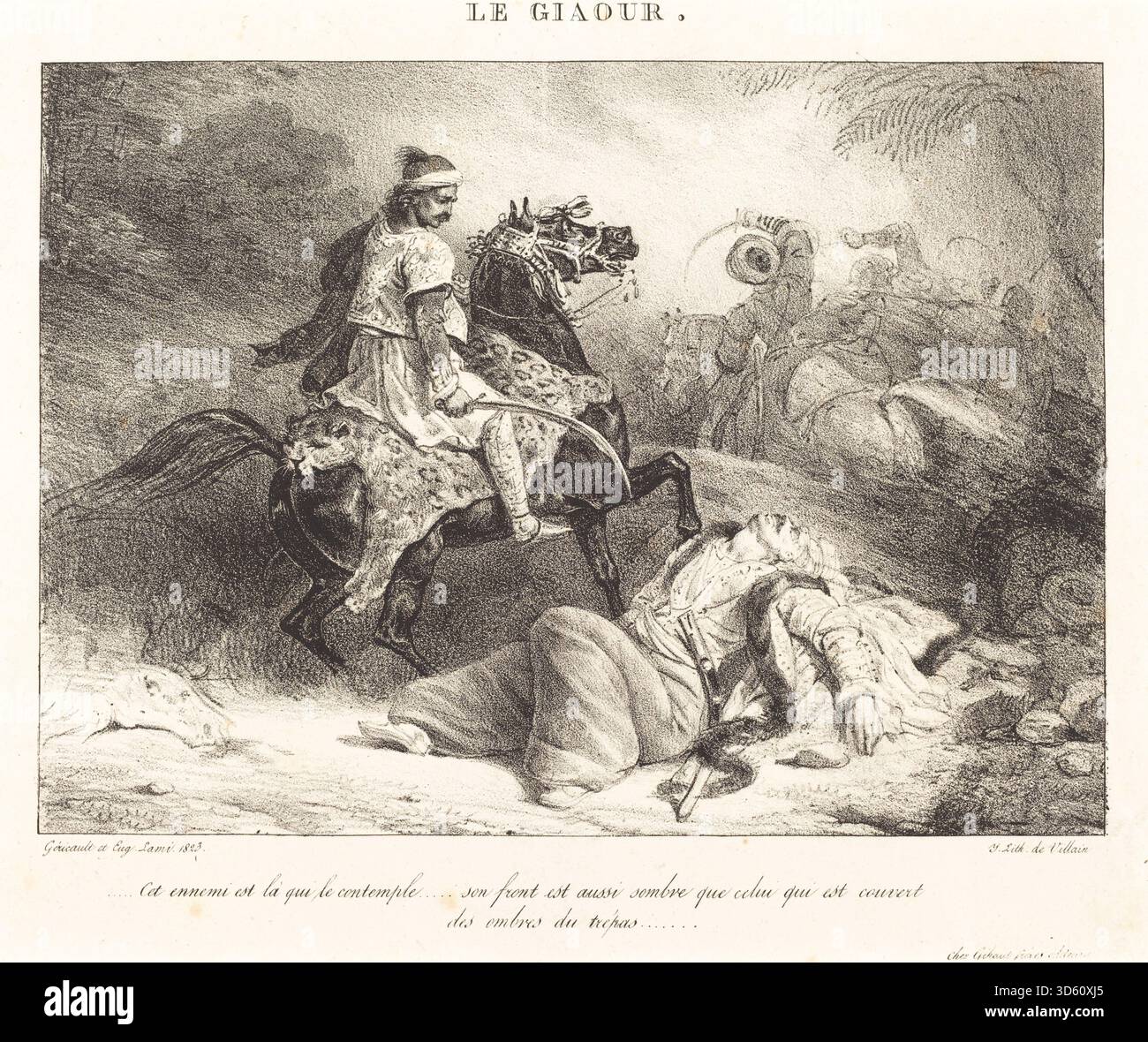 This 1823 painting by Théodore Gericault and Eugène Louis Lami depicts ...