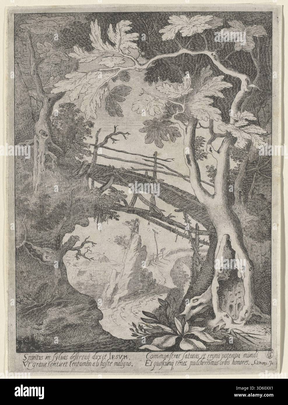 A 1620s painting by Sebastian Vrancx depicting a rocky landscape with ...