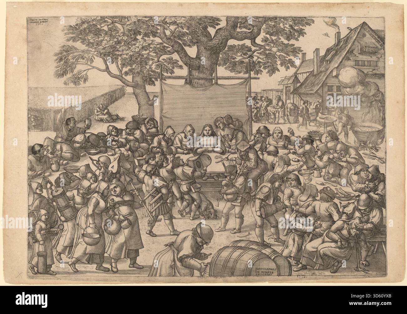 Painting by Peter van der Borcht, 1560, depicting a large rustic ...