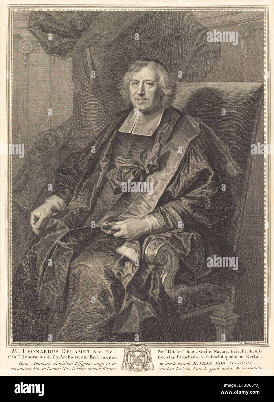 This engraved portrait by Pierre Drevet after Hyacinthe Rigaud, dated ...
