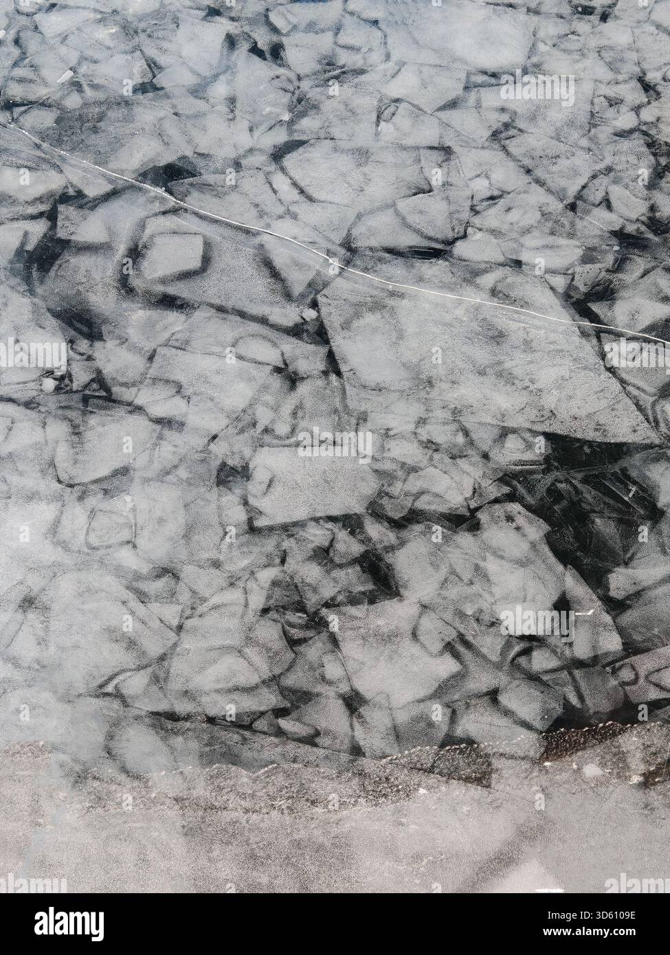 Endless hummock field on frozen Lake Baikal. Piles of snow-covered ...