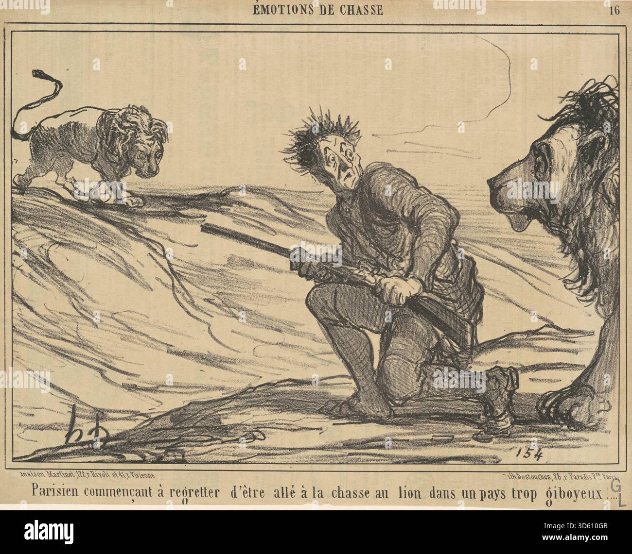 Daumier's 19th-century lithograph depicts a Parisian regretting a lion ...