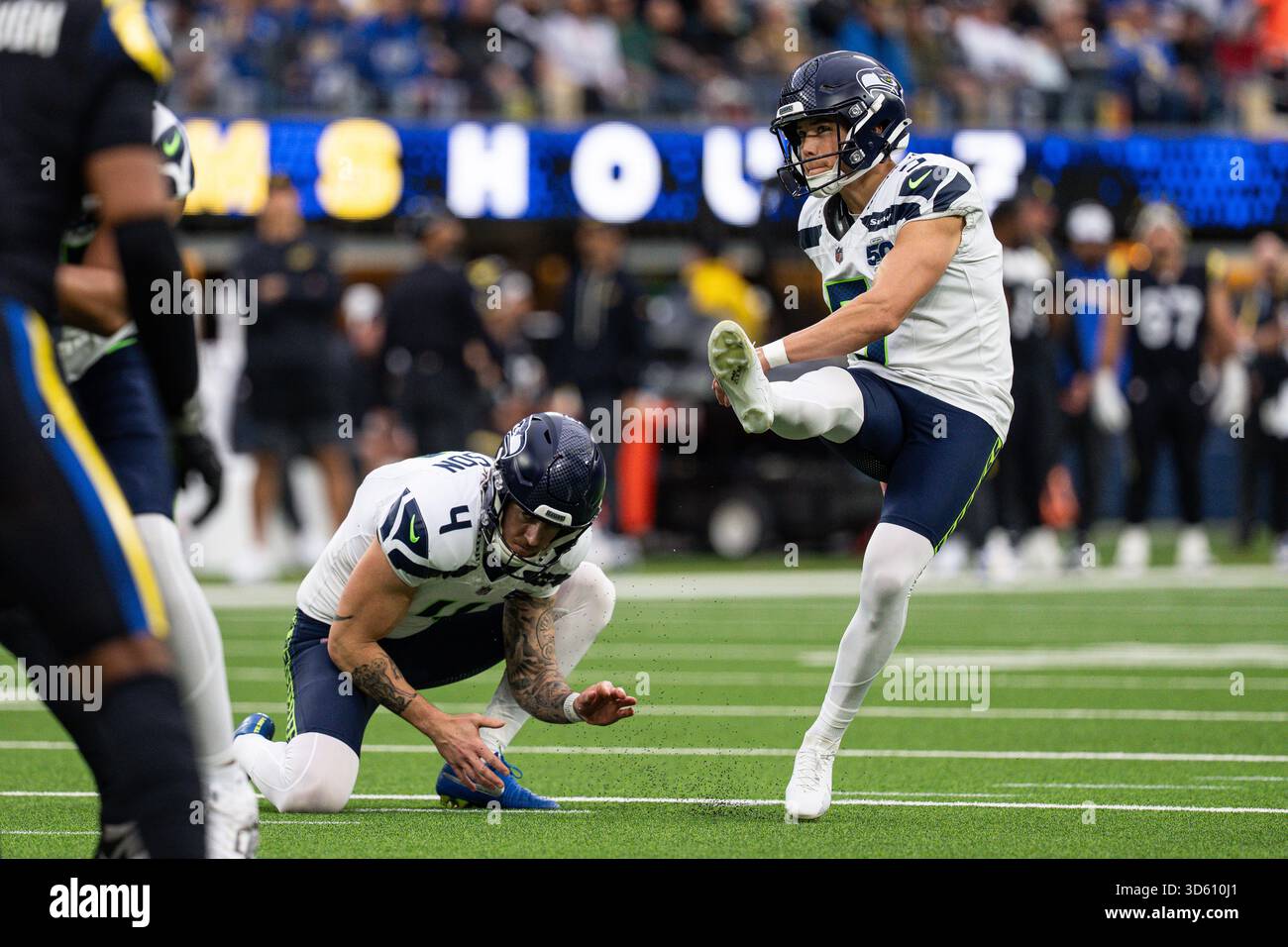 Seattle Seahawks place kicker Jason Myers (5) kicks a field goal during ...