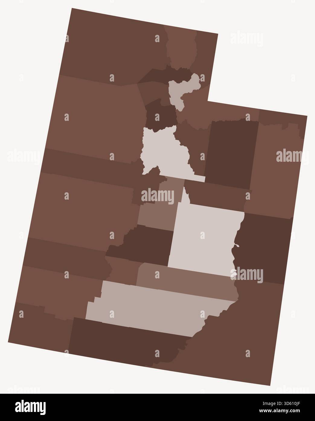 Map of Utah with counties. Just a simple state border map with county ...