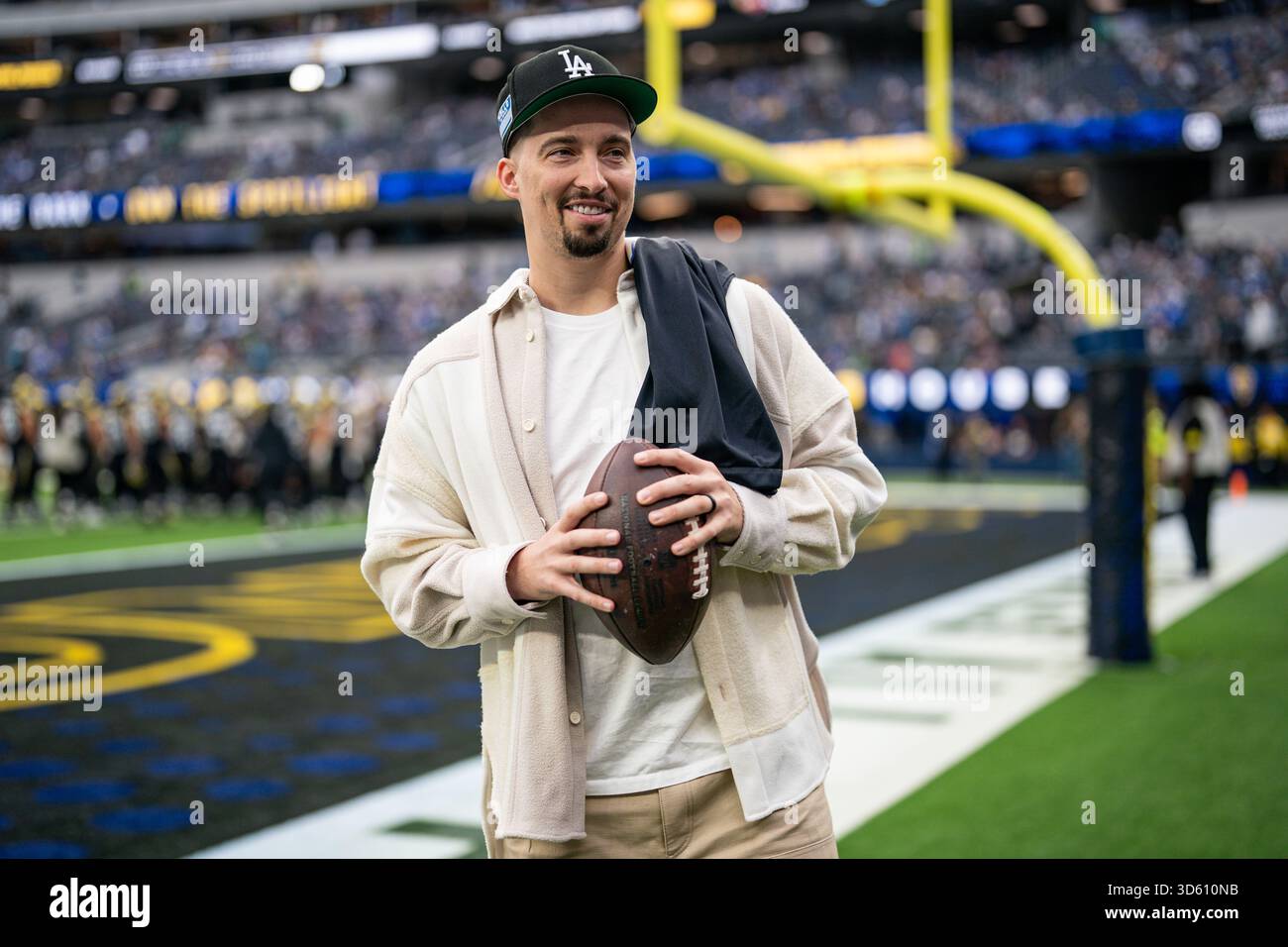 Los Angeles Dodgers pitcher Blake Snell during pregame a NFL game ...