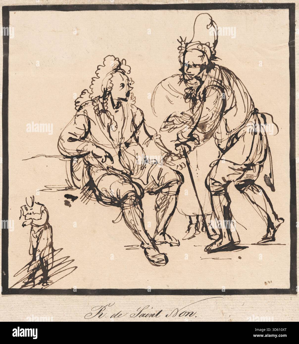 Circa 1745, Corot depicts a gardener and a gentleman, showing their ...