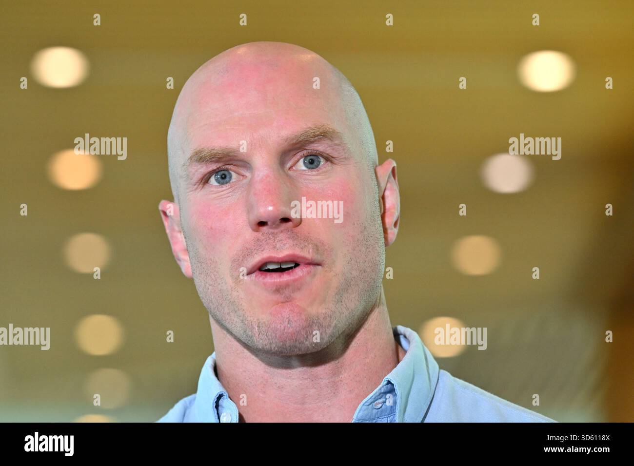 Independent Senator David Pocock at a press conference at Parliament ...
