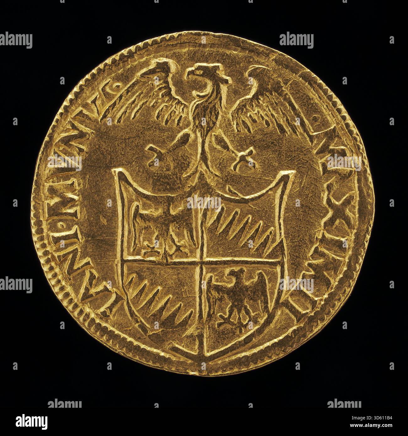 This 15th or 16th-century Bolognese shield engraving shows an eagle ...