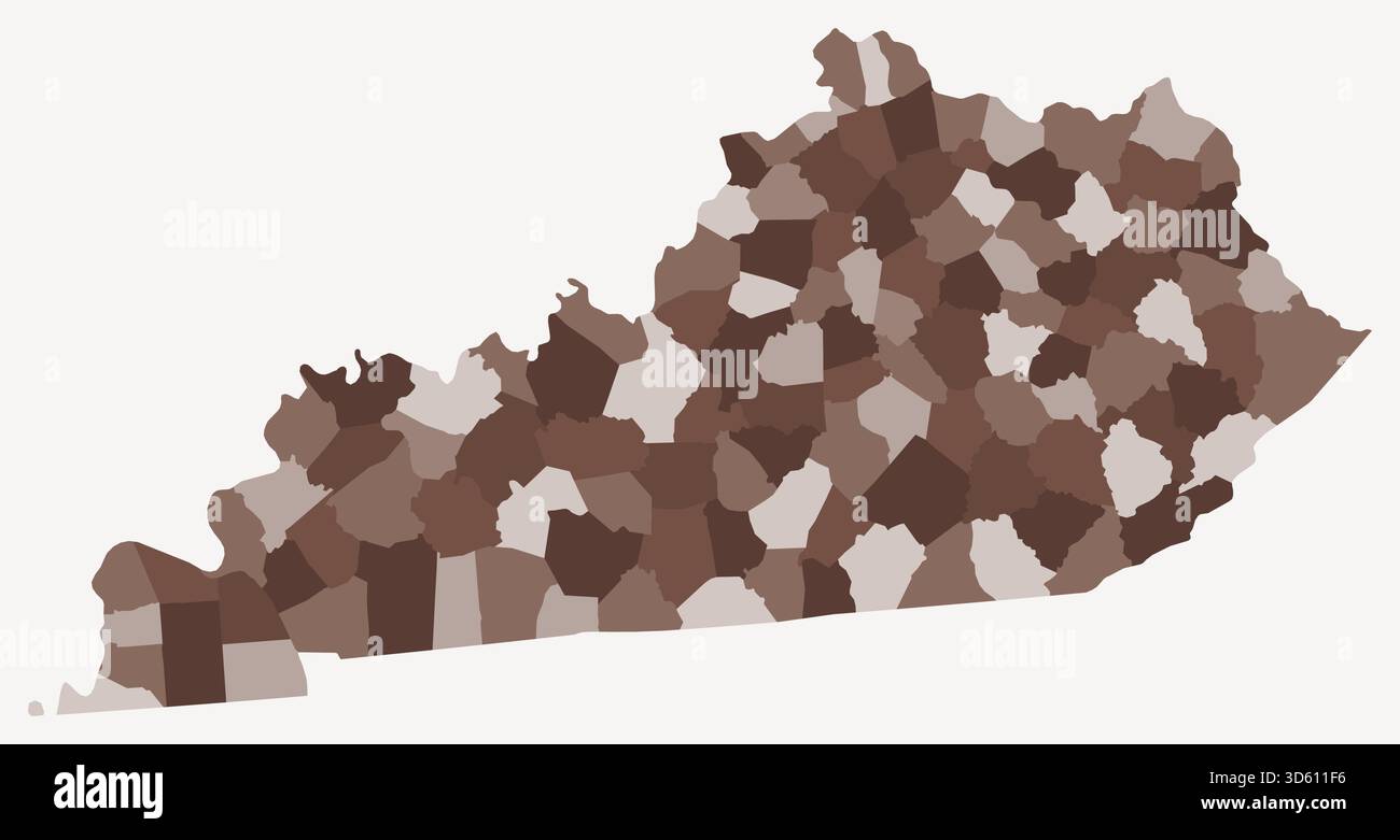 Map of Kentucky with counties. Just a simple state border map with ...