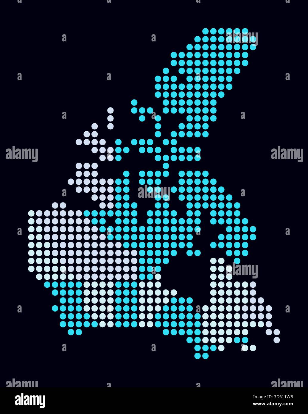Canada dotted map. Digital style map of the country on dark background ...