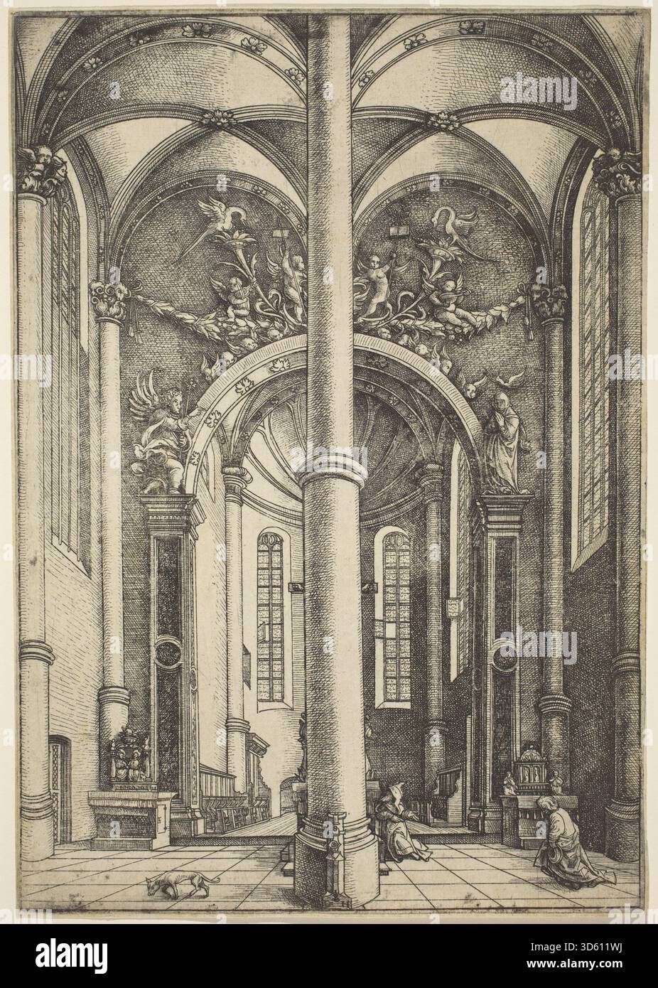 This circa 1530 engraving by Daniel Hopfer depicts the interior of the ...